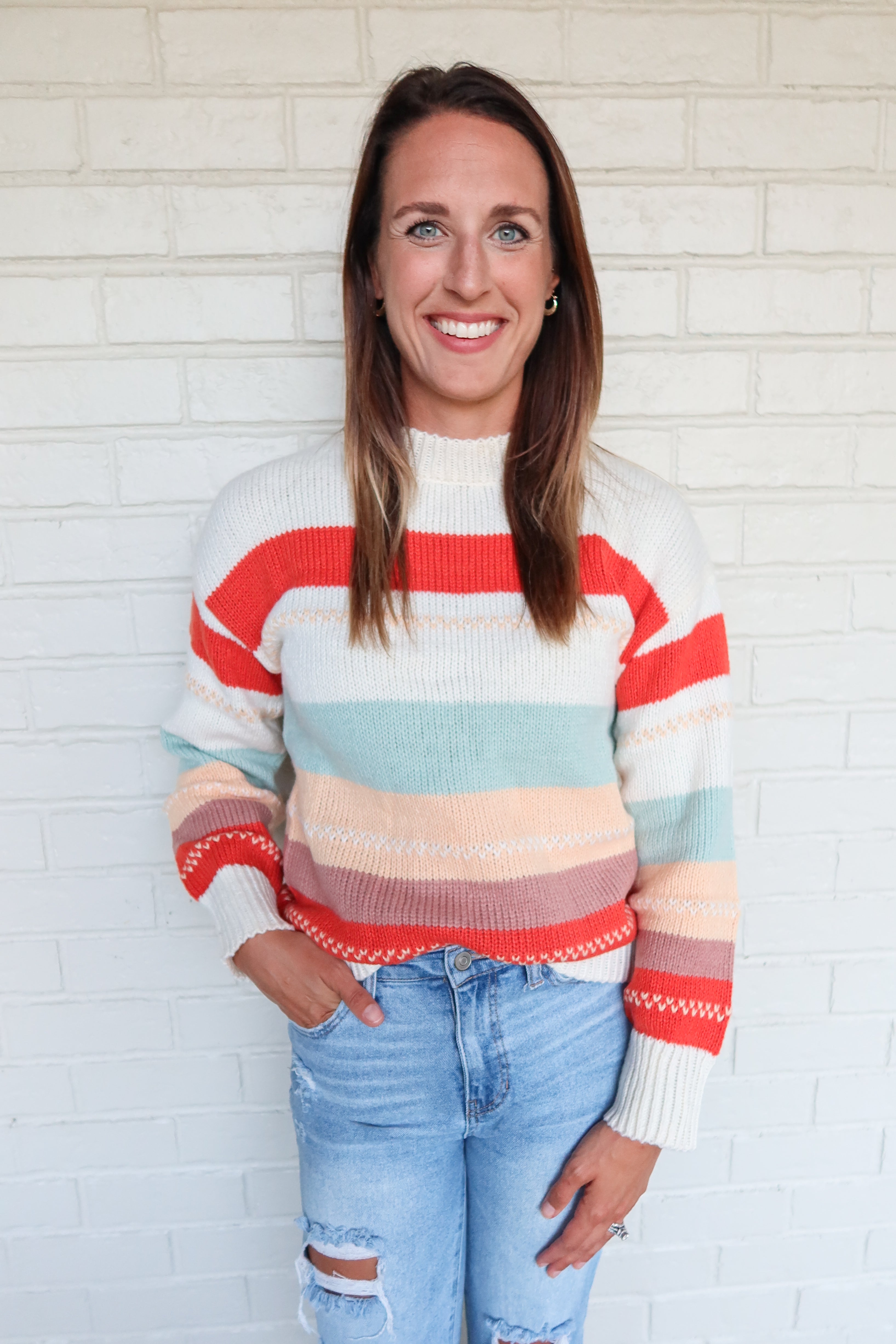 Amelia Color Block Sweater – The Willow Grove Co.